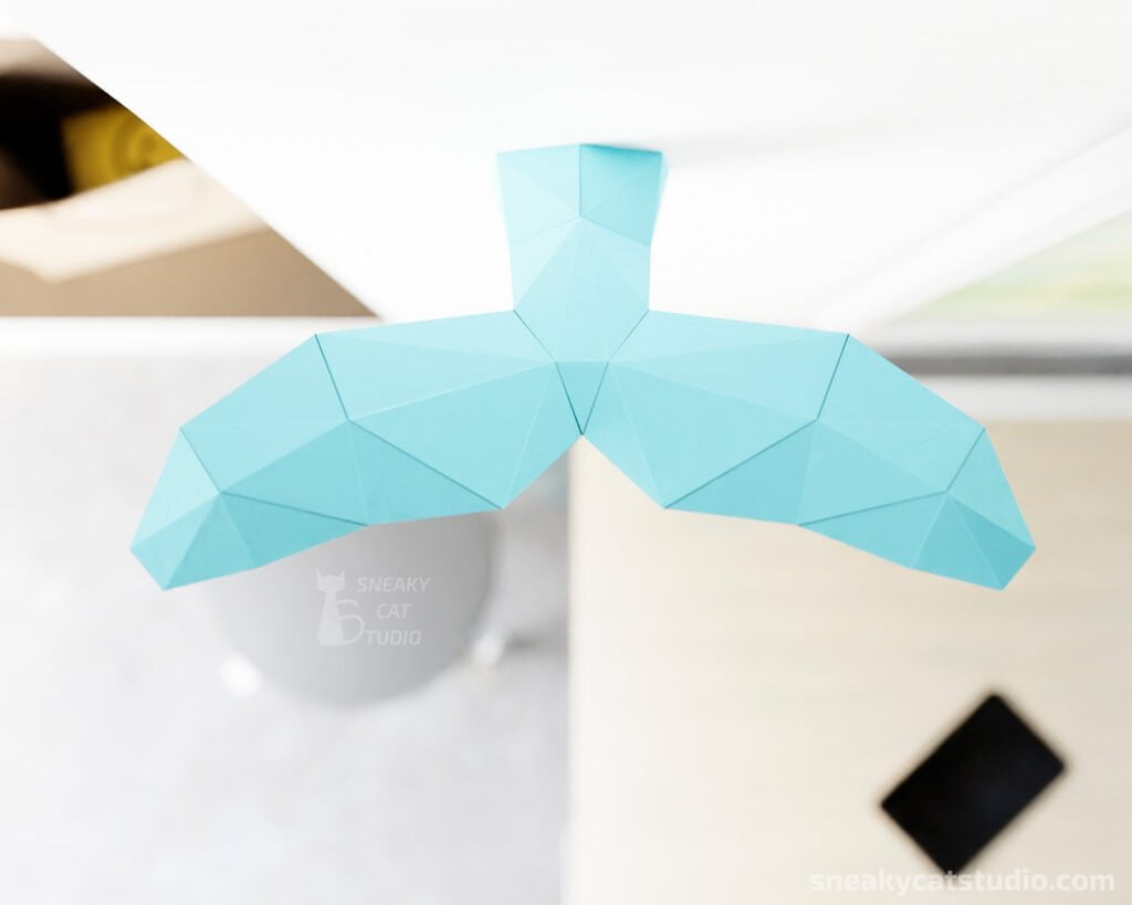Paper Whale tail - free papercraft template