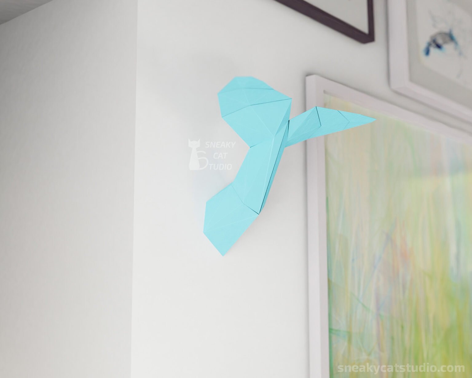 Paper Whale tail - free papercraft template