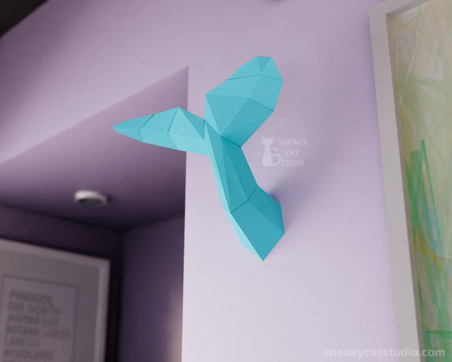 Paper Whale tail - free papercraft template