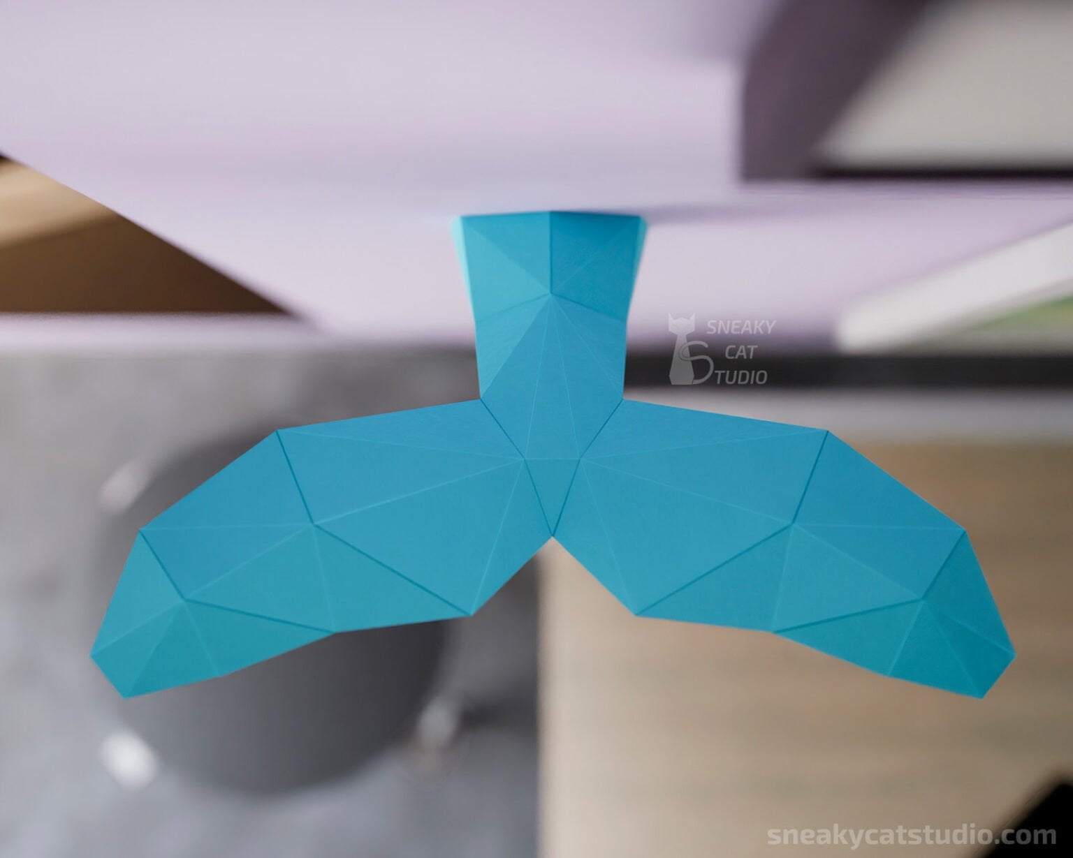 Paper Whale tail - free papercraft template