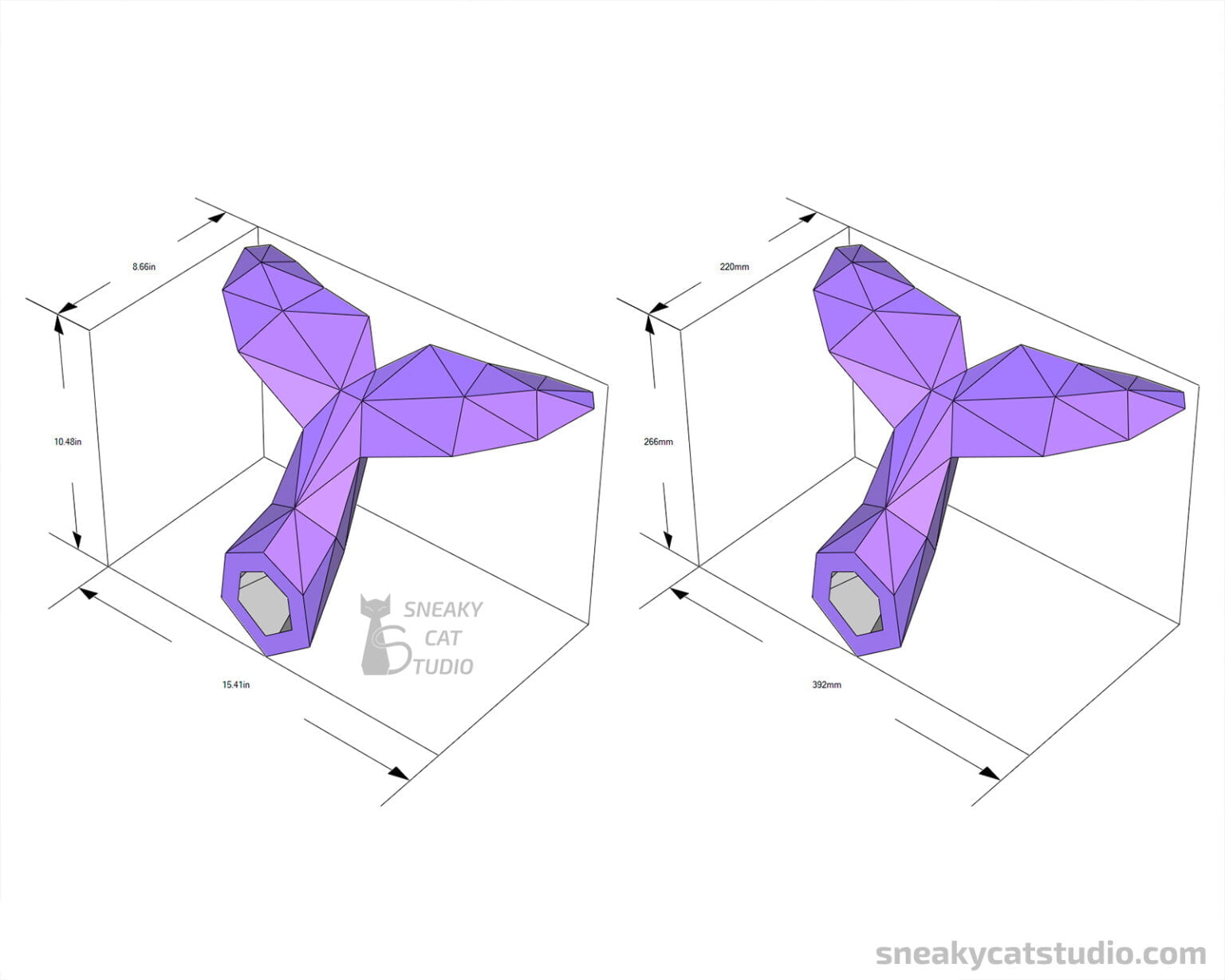 Paper Whale tail - free papercraft template